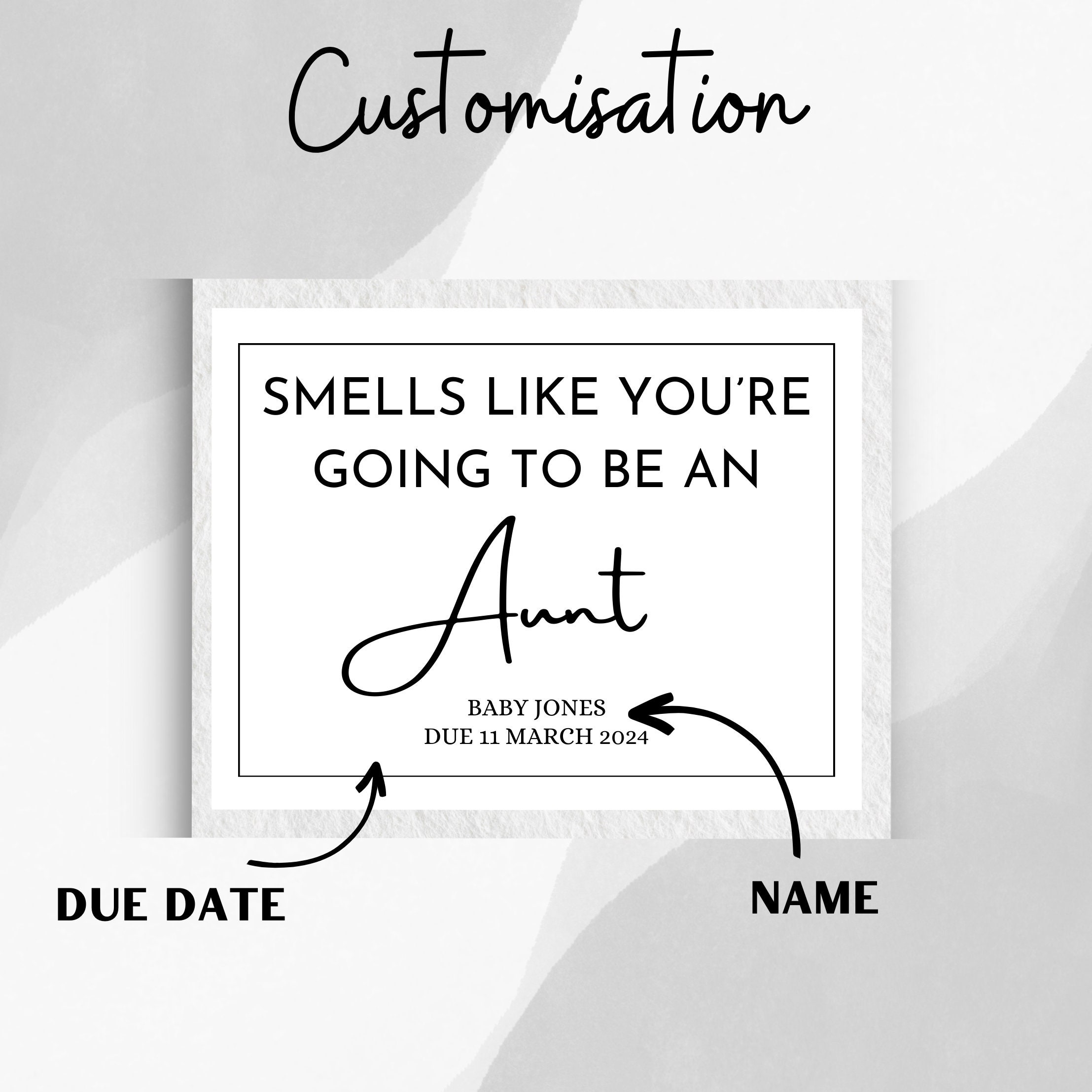 Pregnancy Announcement Candle Label, Aunt, Custom Candle Label ...