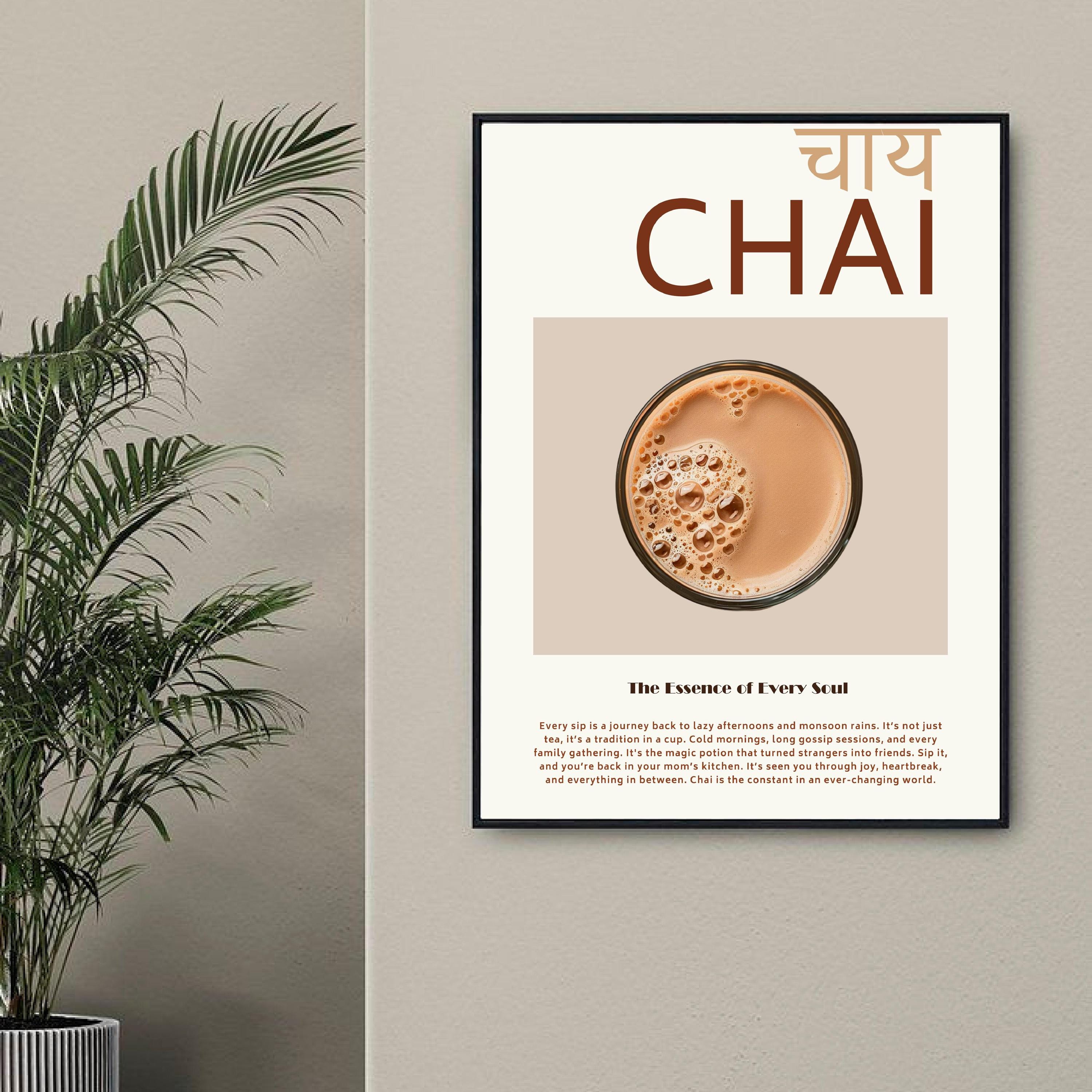 Chai Print Indian Modern Wall Art Desi Art Minimalist Print Home Wall ...