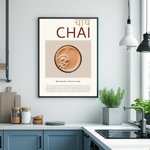 Chai Print Indian Modern Wall Art Desi Art Minimalist Print Home Wall ...