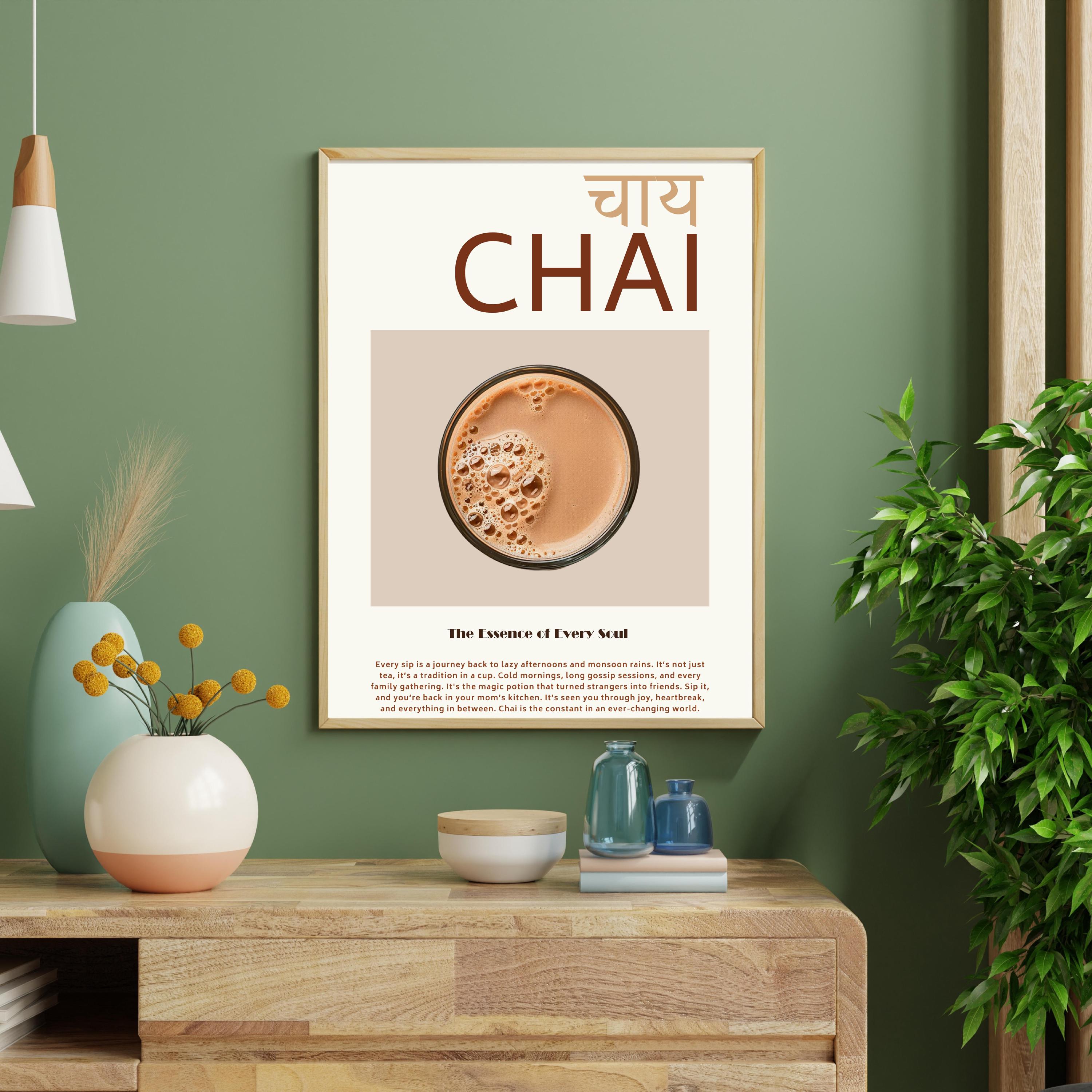 Chai Print Indian Modern Wall Art Desi Art Minimalist Print Home Wall ...