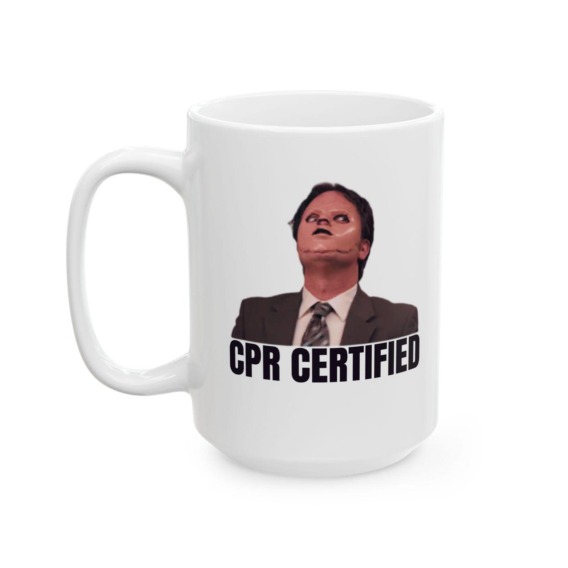 Dwight Schrute 'CPR CERTIFIED' Mug - the Office Inspired Funny Coffee ...