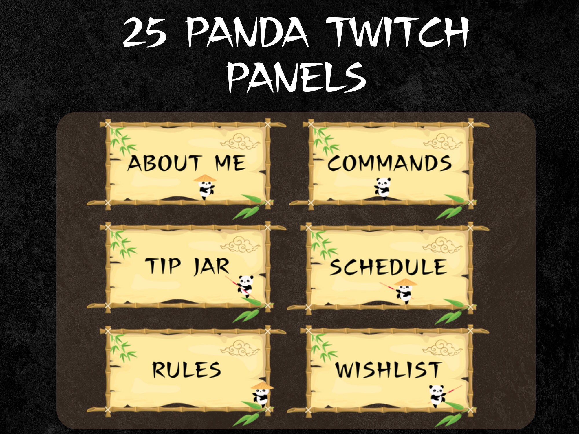 Bamboo Panda Twitch Panels Instant Digital Download Panels for Twitch ...