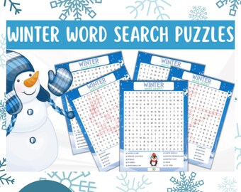 Winter Word Search Game Fun Printable Winter Games Wintertime ...