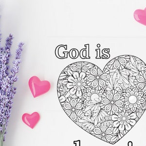 Digital Download - Religious Coloring Page - God is Love - Etsy