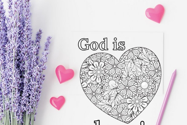 Digital Download - Religious Coloring Page - God is Love - Etsy