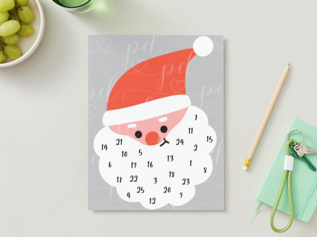 Santa Claus Advent Calendar Craft - Christmas Countdown - Etsy
