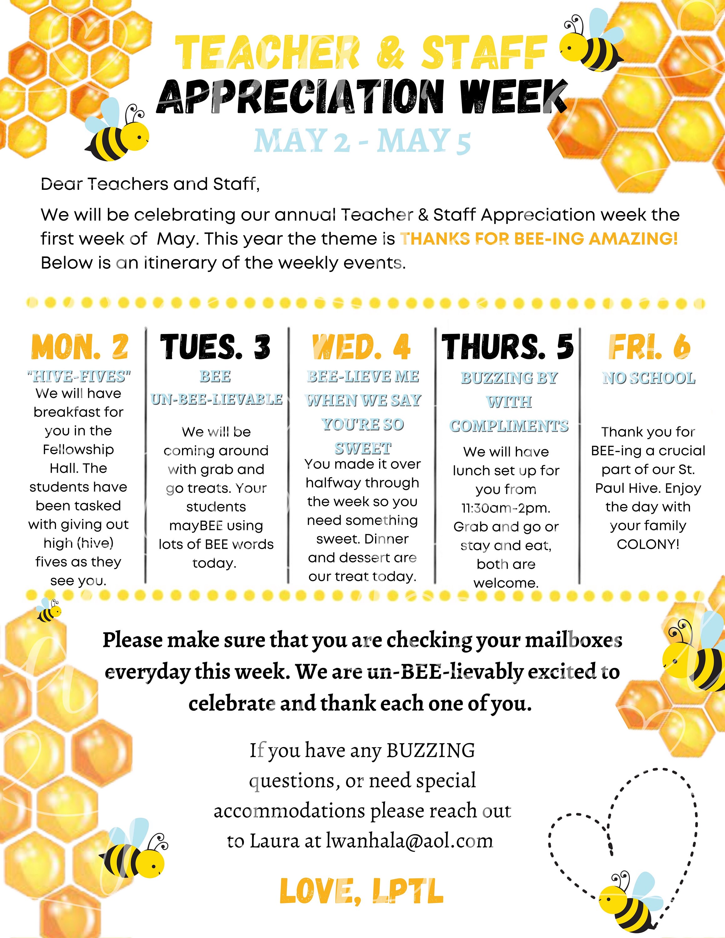 Bee Themed Teacher Appreciation Week Kit Forms and Gift Tags - Etsy