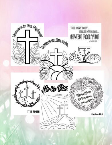 Digital Download Religious Coloring Page Set Holy Week Coloring Set - Etsy