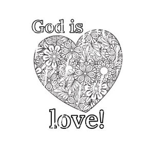 Digital Download - Religious Coloring Page - God is Love - Etsy