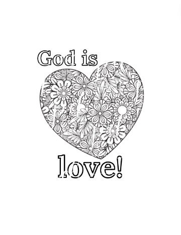 Digital Download - Religious Coloring Page - God is Love - Etsy