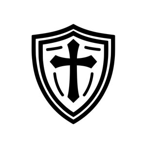 Christian Shield With Cross Svg, Faith and Protection Design Symbol Svg ...