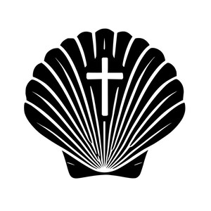 Christian Scallop Shell With Cross Emblem Svg, Baptism and Pilgrimage ...
