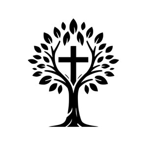 Christian Tree of Life With Cross Svg, Cricut Symbol of Faith Svg ...