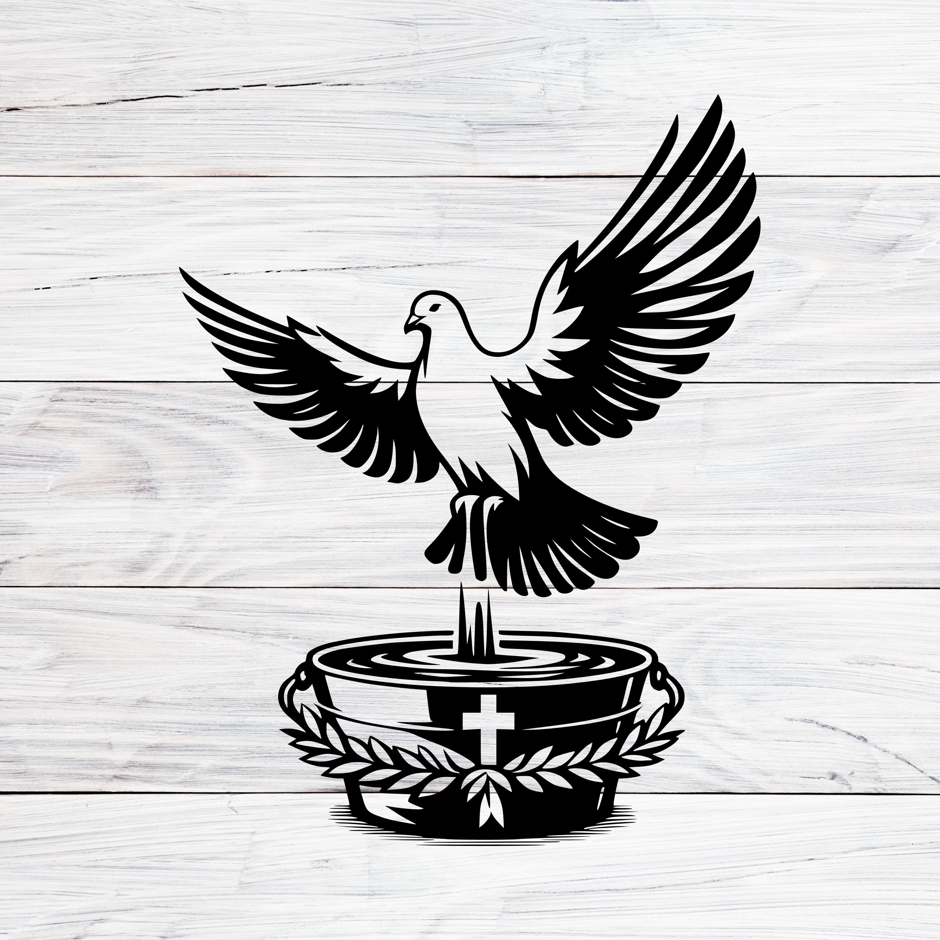 Holy Spirit Dove, Baptismal Dove Svg, Baptism Symbol, Christian Church ...