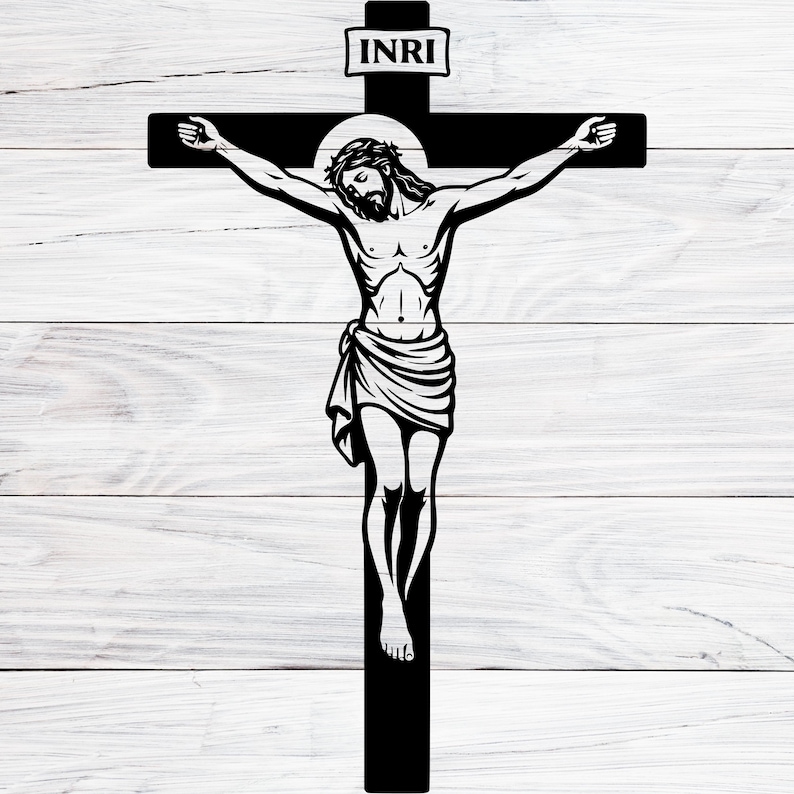Jesus Crucifixion Svg, Png, Dxf, Jpg, Jesus on Cross INRI, Christian ...
