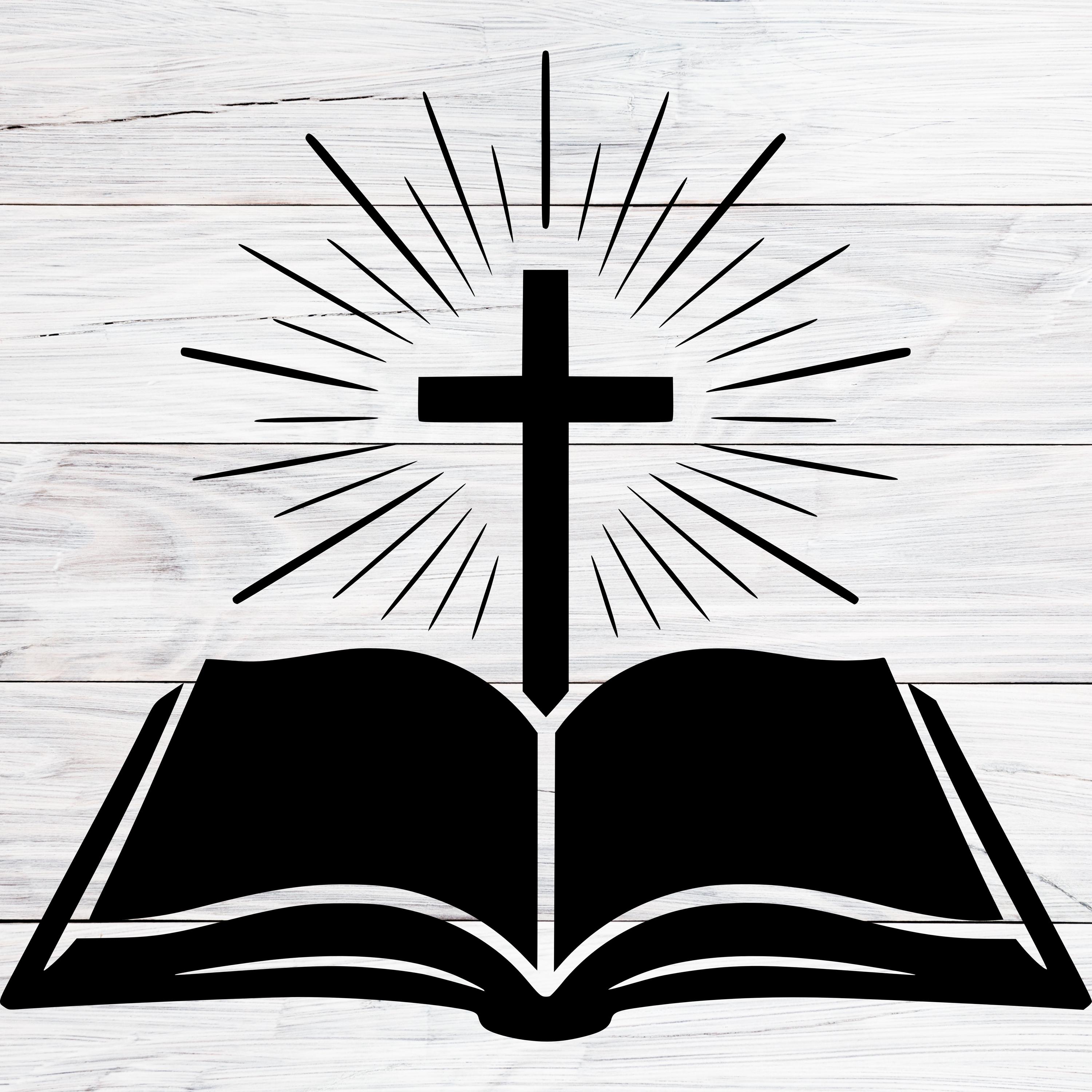 Holy Bible Cross SVG PNG EPS, Christian Religious Clipart, Open ...