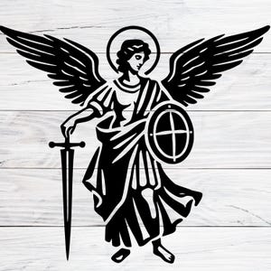 St Michael the Archangel SVG PNG DXF, Christian Warrior Vector, Holy ...