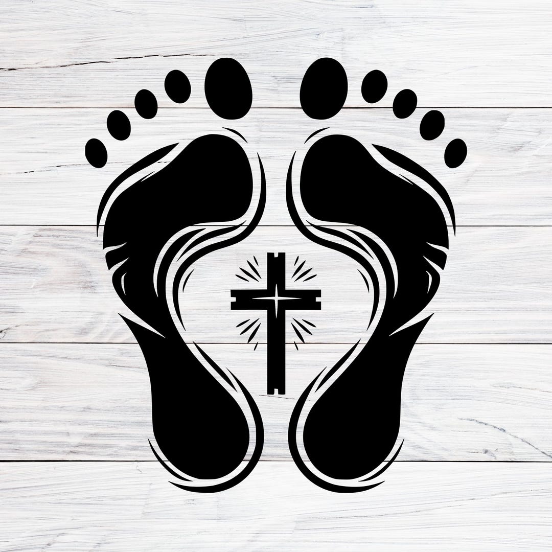 Christian Footprints Cross Svg, Footsteps to God Png, Faith and ...