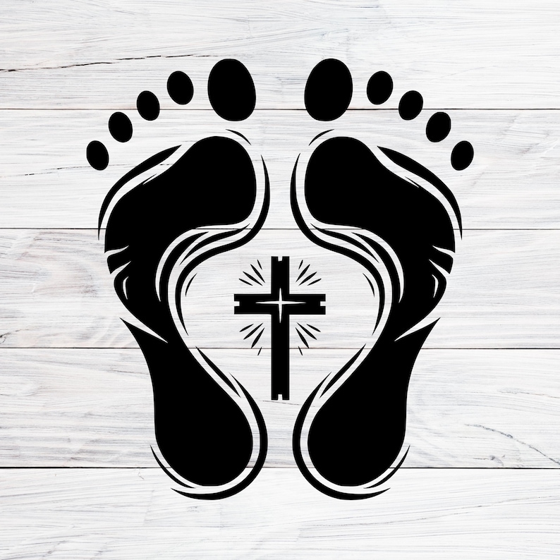 Christian Footprints Cross Svg, Footsteps to God Png, Faith and ...