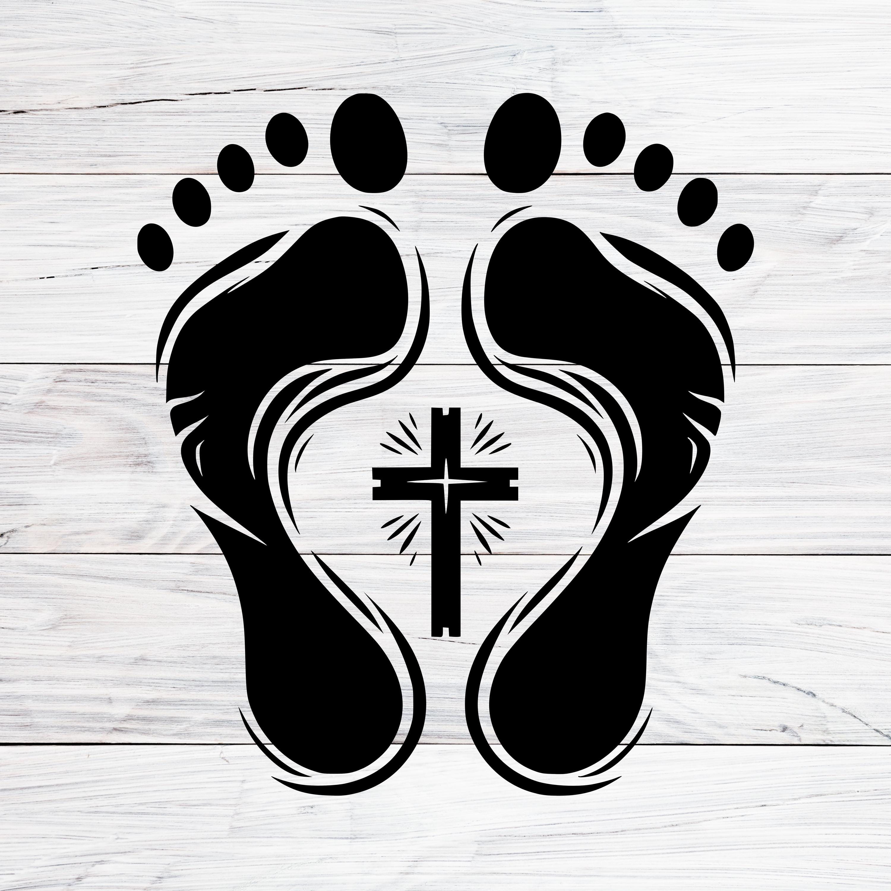 Christian Footprints Cross Svg, Footsteps to God Png, Faith and ...