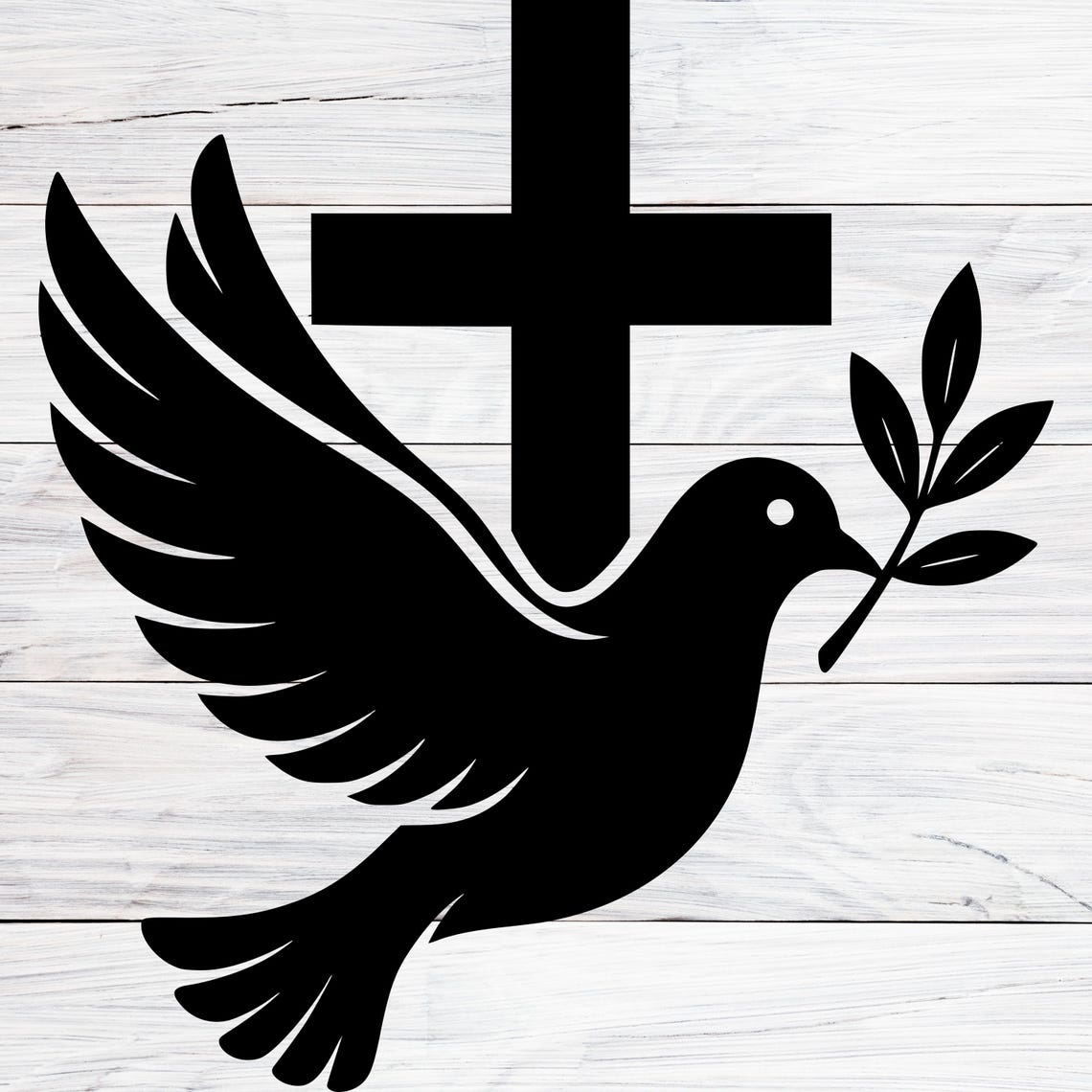Christian Dove Svg, Holy Spirit Vector, Peace Dove With Olive Branch ...