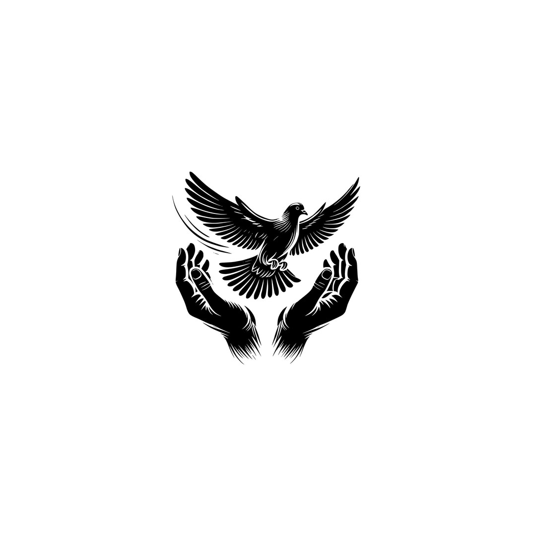Praying Hands With Dove Svg , Symbol of Peace, Holy Spirit, Divine ...