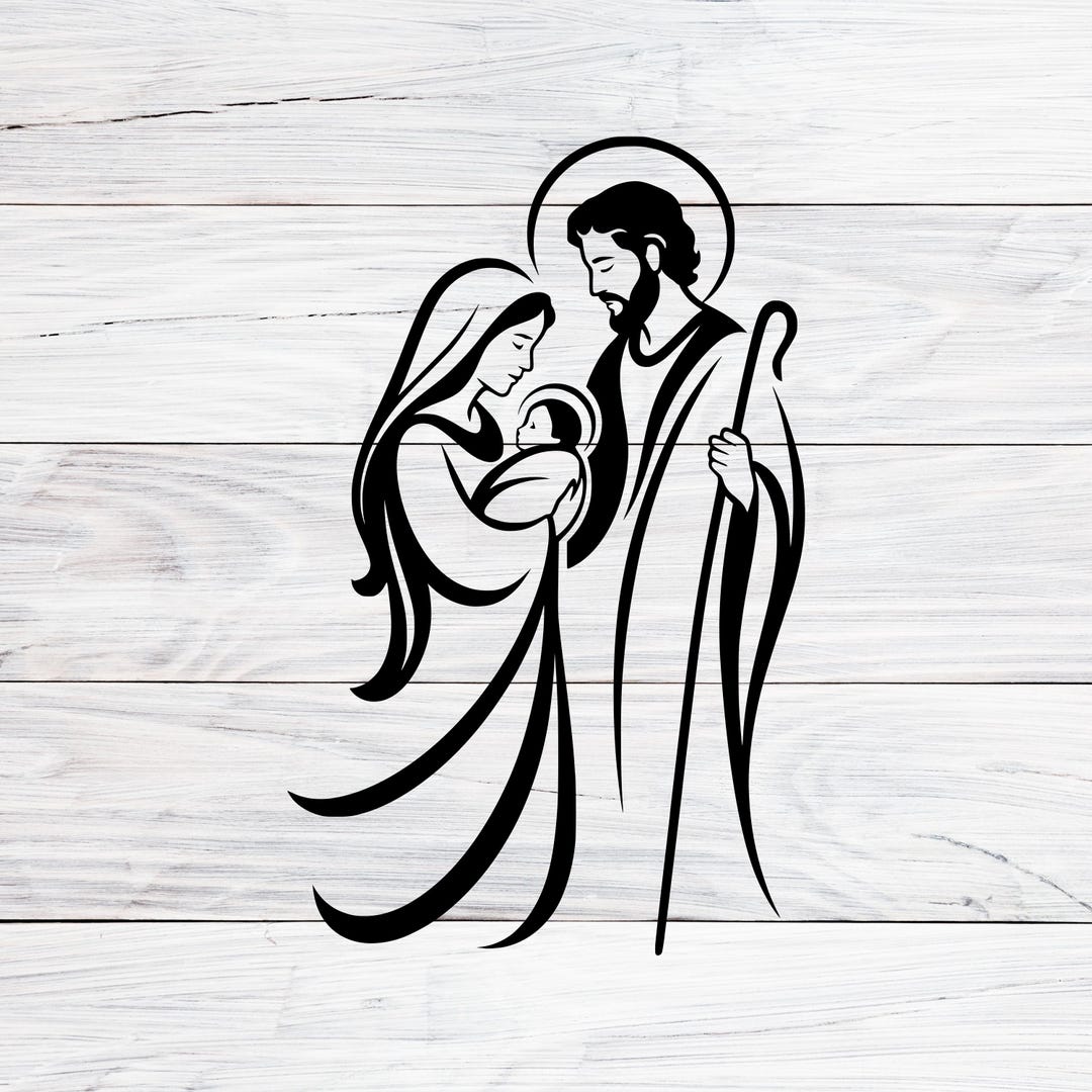 Marry and Joseph Svg, Png, Jpg, Virgin Mary With Jesus Digital Download ...