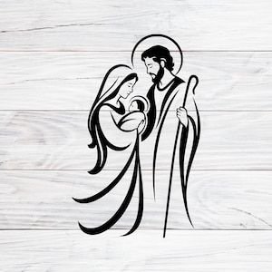 Marry and Joseph Svg, Png, Jpg, Virgin Mary With Jesus Digital Download ...