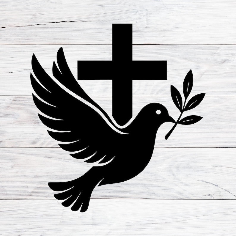 Christian Dove Svg, Holy Spirit Vector, Peace Dove With Olive Branch ...