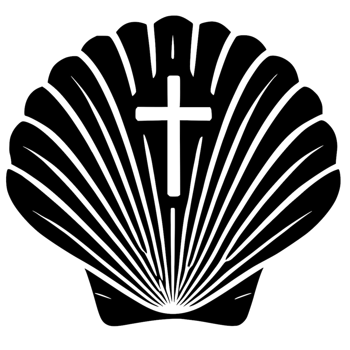 Christian Scallop Shell With Cross Emblem Svg, Baptism and Pilgrimage ...