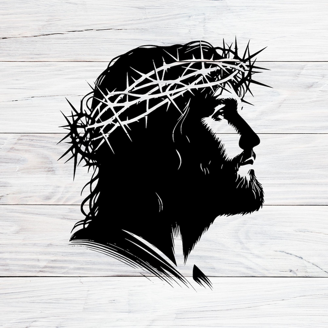Jesus Christ With Crown of Thorns Svg, Jesus Sacrifice Svg, Christian ...