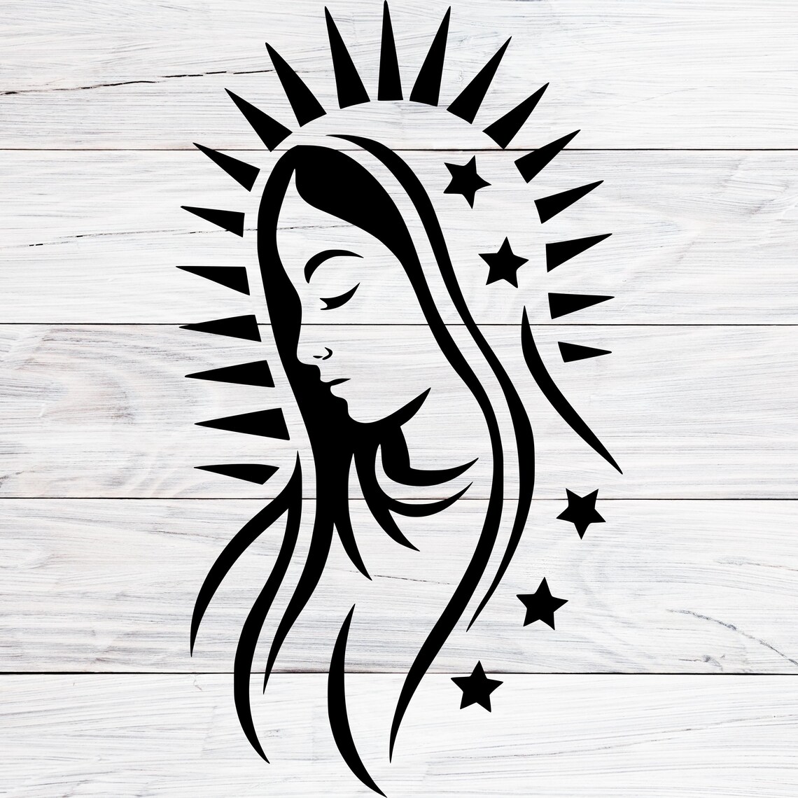 Our Lady of Guadalupe Svg, Png, Jpg, Catholic Virgin Mary Side View ...
