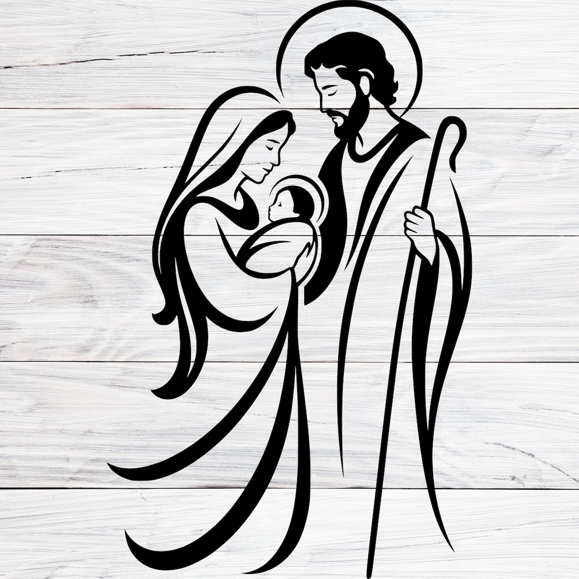 Marry and Joseph Svg, Png, Jpg, Virgin Mary With Jesus Digital Download ...