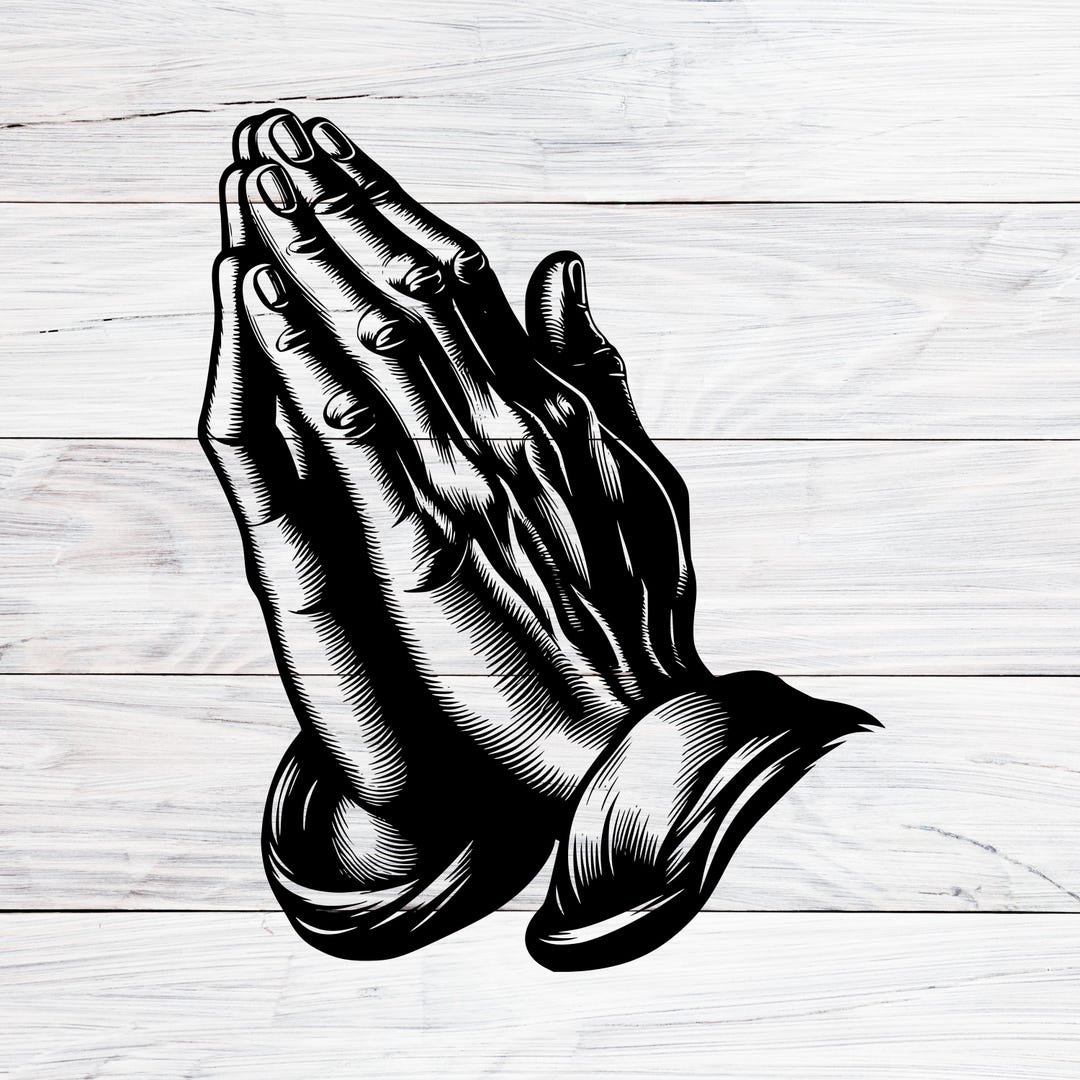 Detailed Praying Hands Design, Devotion and Spiritual Reflection, Faith ...