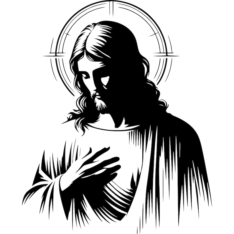 Jesus Christ Design, Divine Halo, Christian Symbol of Compassion ...