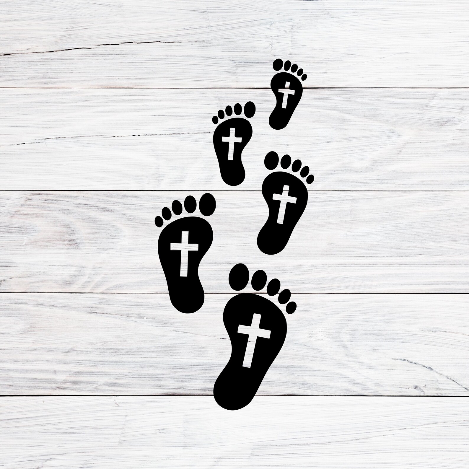 Christian Footprints Path SVG: Faith, Crosses, Jesus Journey (digital ...