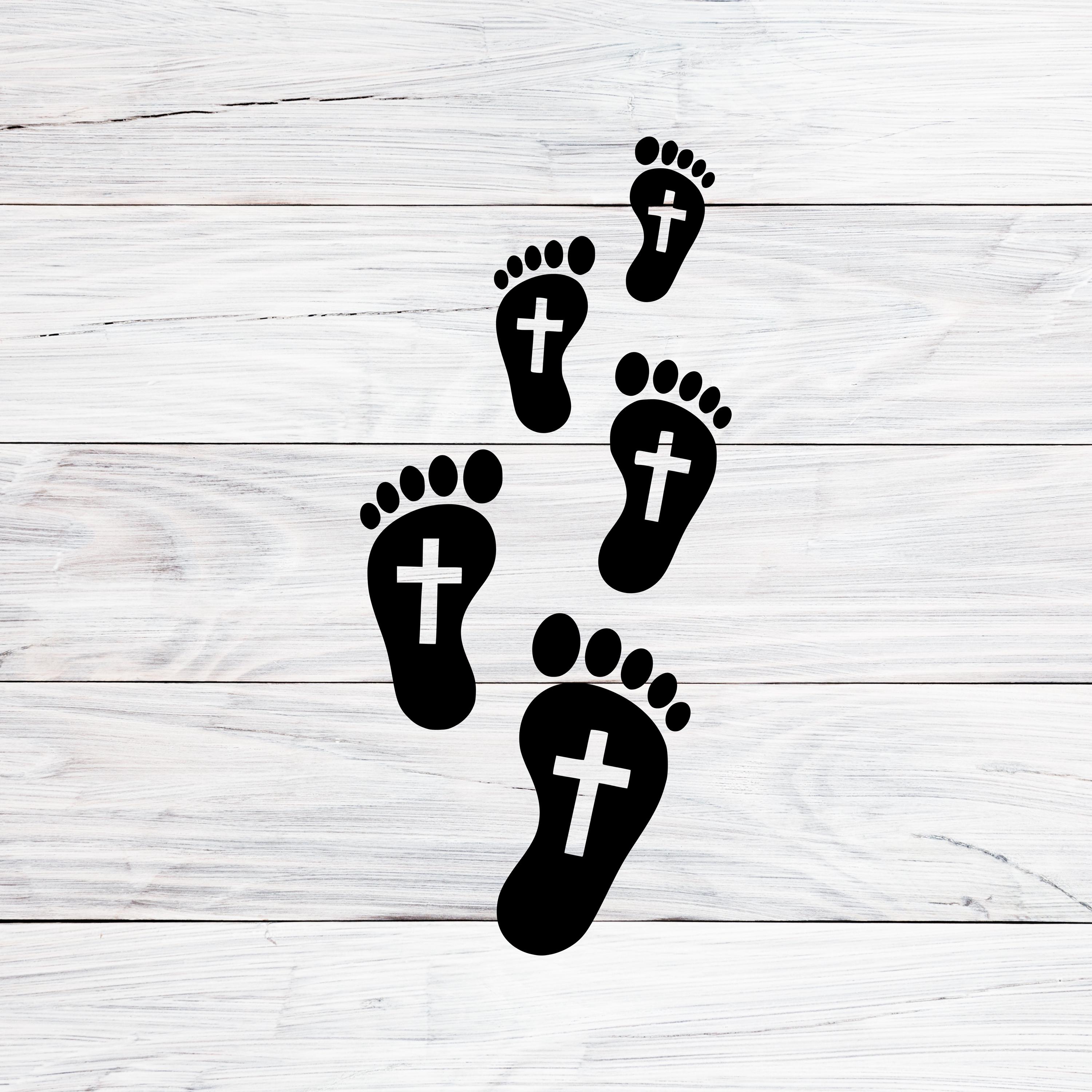 Footprints With Cross Svg, Png, Jpg, Journey to Jesus Digital Download ...