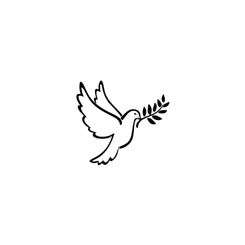 Dove Svg Outline, Holy Spirit Symbol Svg, Baptism Bird Svg, Png, Jpg ...