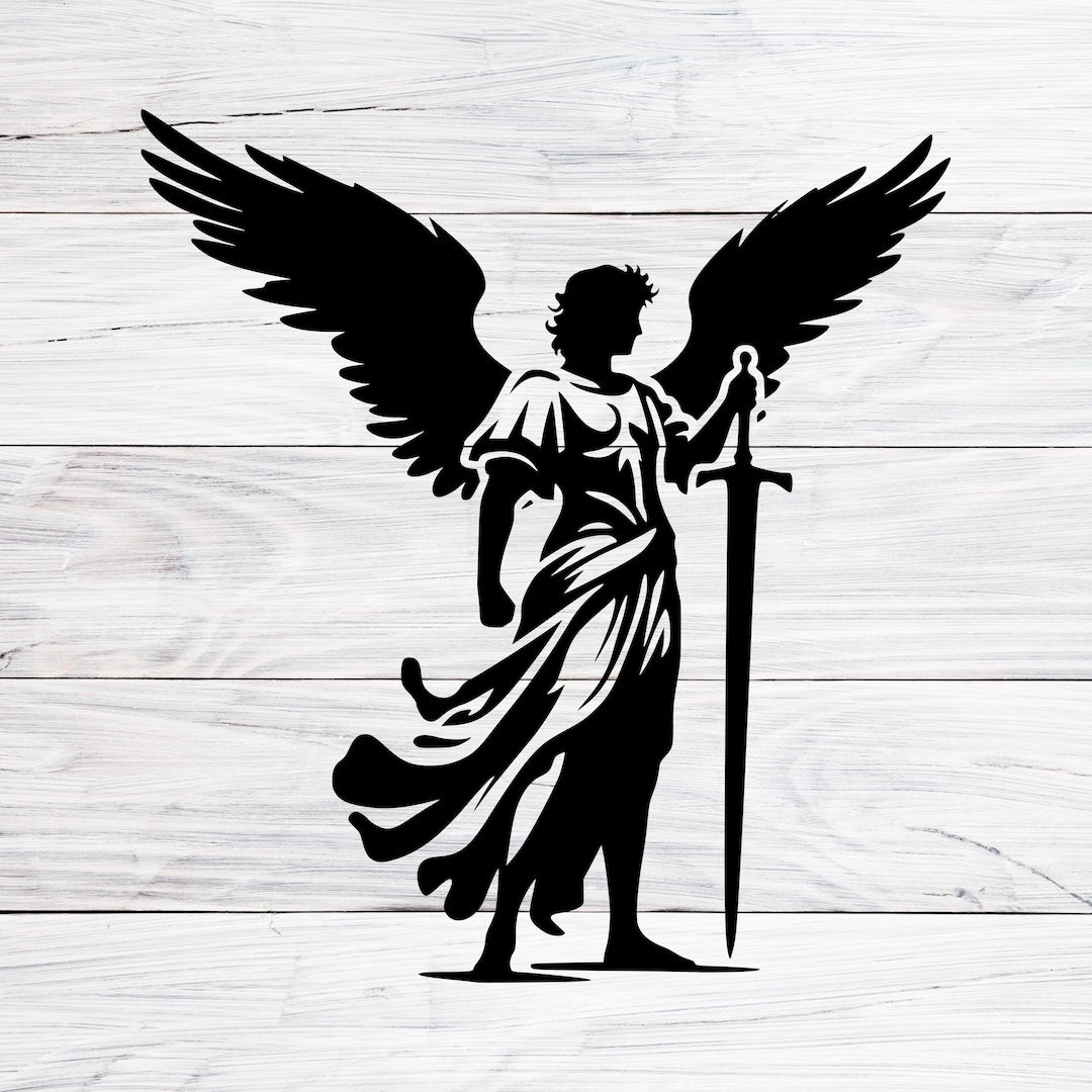 Archangel St Michael SVG: Warrior Angel With Sword (digital Download ...