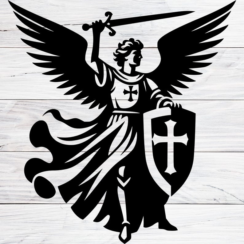 Archangel St. Michael Design: Christian Warrior SVG, PNG, JPG (digital ...