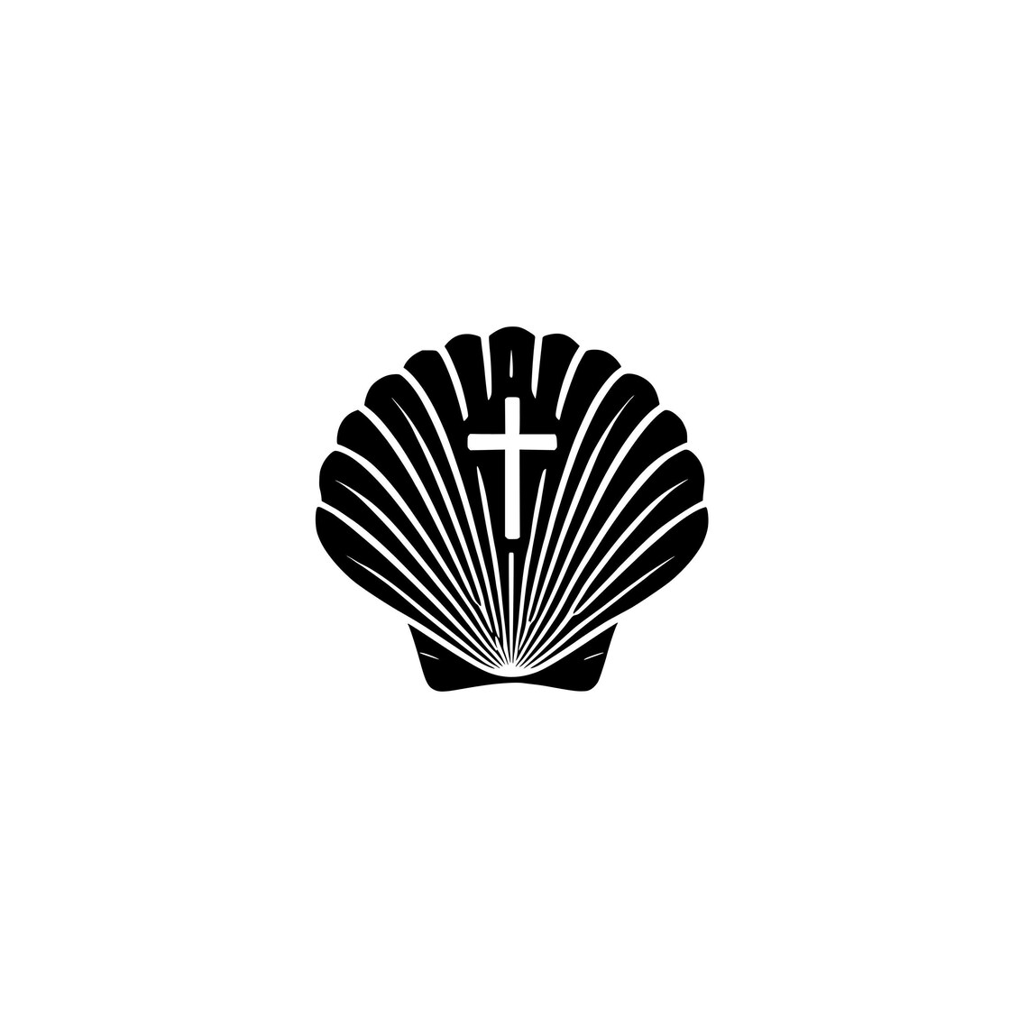Christian Scallop Shell With Cross Emblem Svg, Baptism and Pilgrimage ...