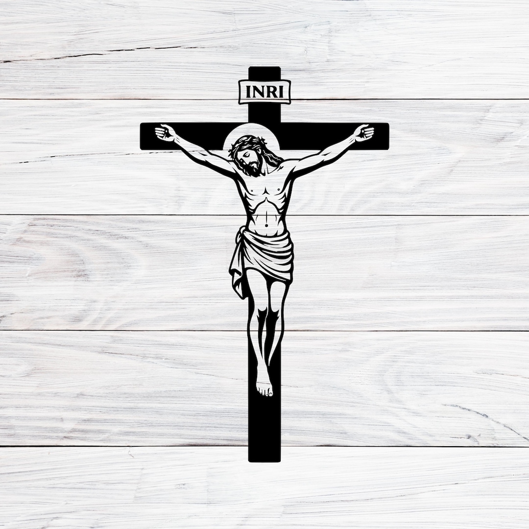 Jesus Crucifixion Svg, Png, Dxf, Jpg, Jesus on Cross INRI, Christian ...