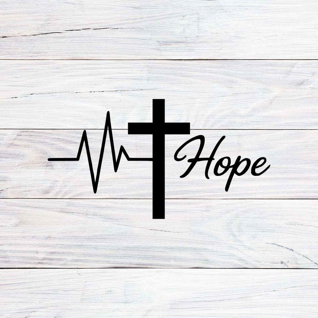 Christian Cross With Heartbeat Hope Design Svg, Png, Jpg, Faith Life ...