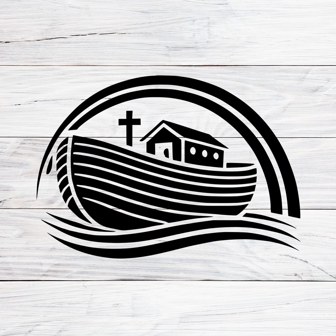 Noah's Ark SVG: Christian Rainbow Clipart (digital Download Svg Png Jpg ...