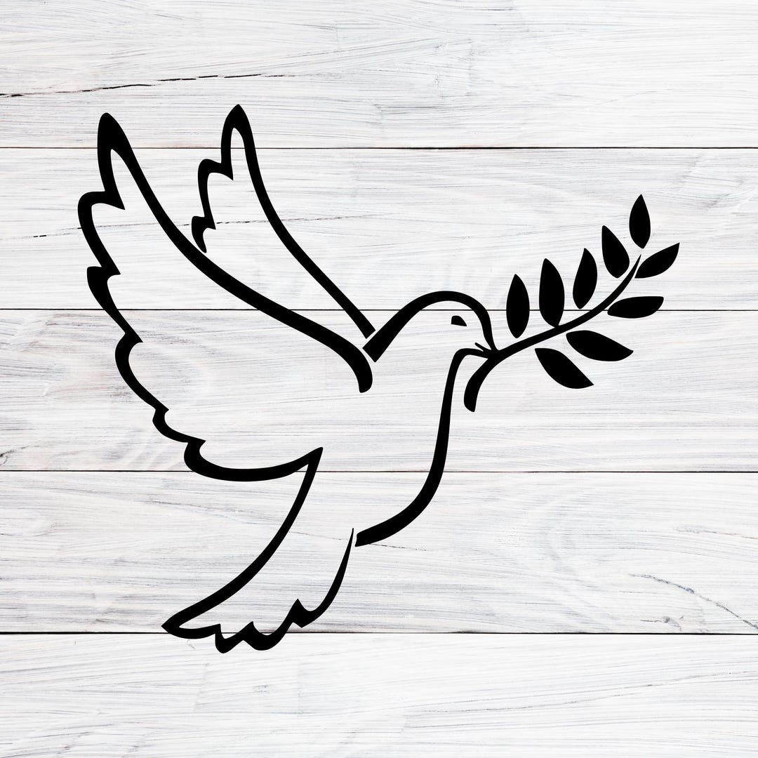 Dove Outline Svg, Png, Jpg, Holy Spirit, Baptism Symbol, Digital ...