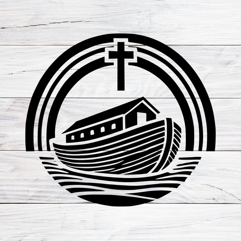 Noah's Ark Cross Rainbow SVG, Christian Wall Art (digital Download Svg ...