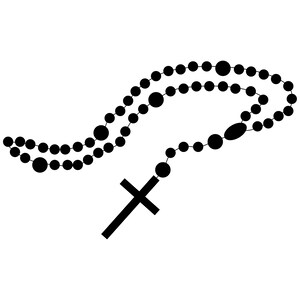 Digital Rosary Beads Design, Catholic Prayer Symbol, Religious Cross ...