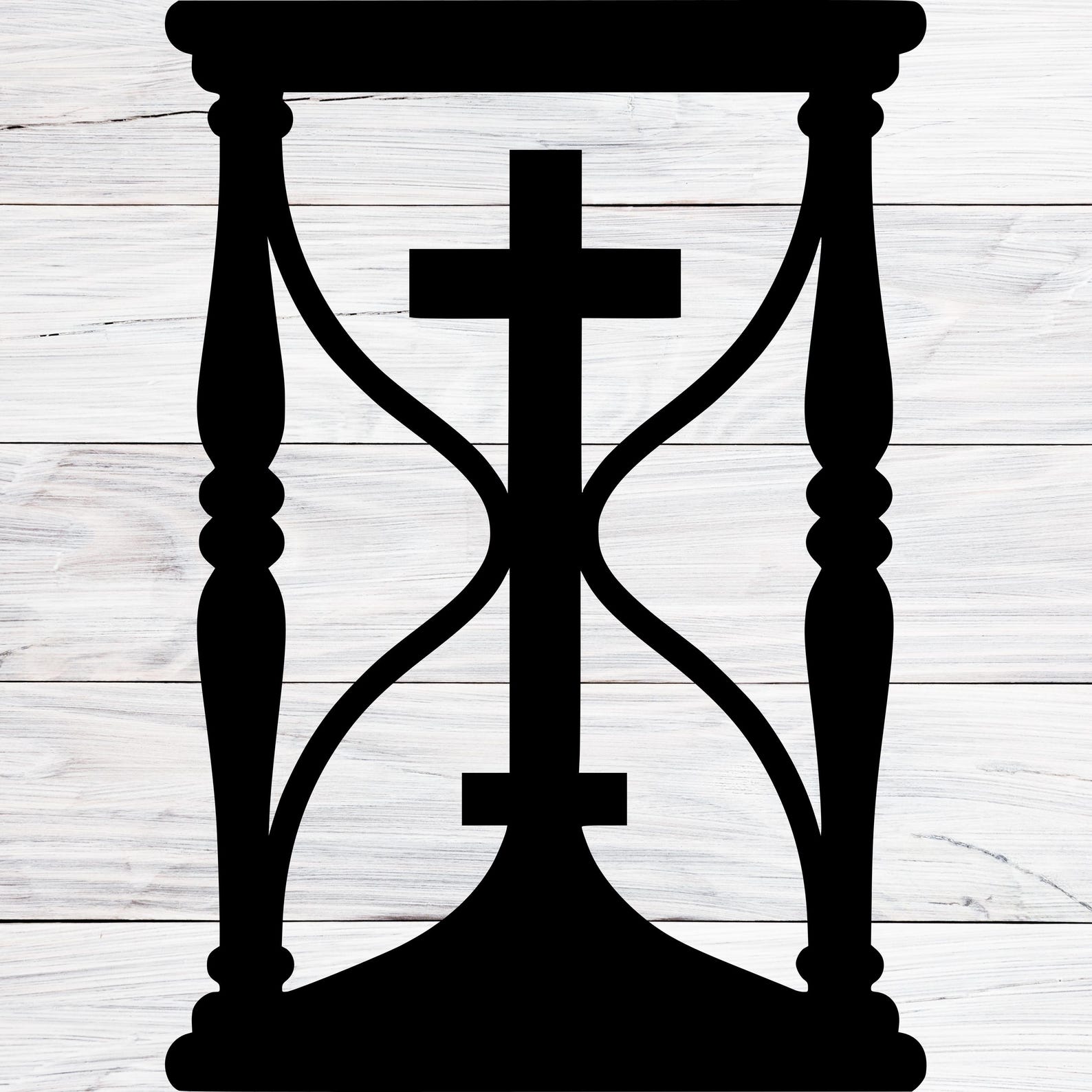 Christian Hourglass Cross SVG, PNG, JPG, Gothic Religious Symbol ...