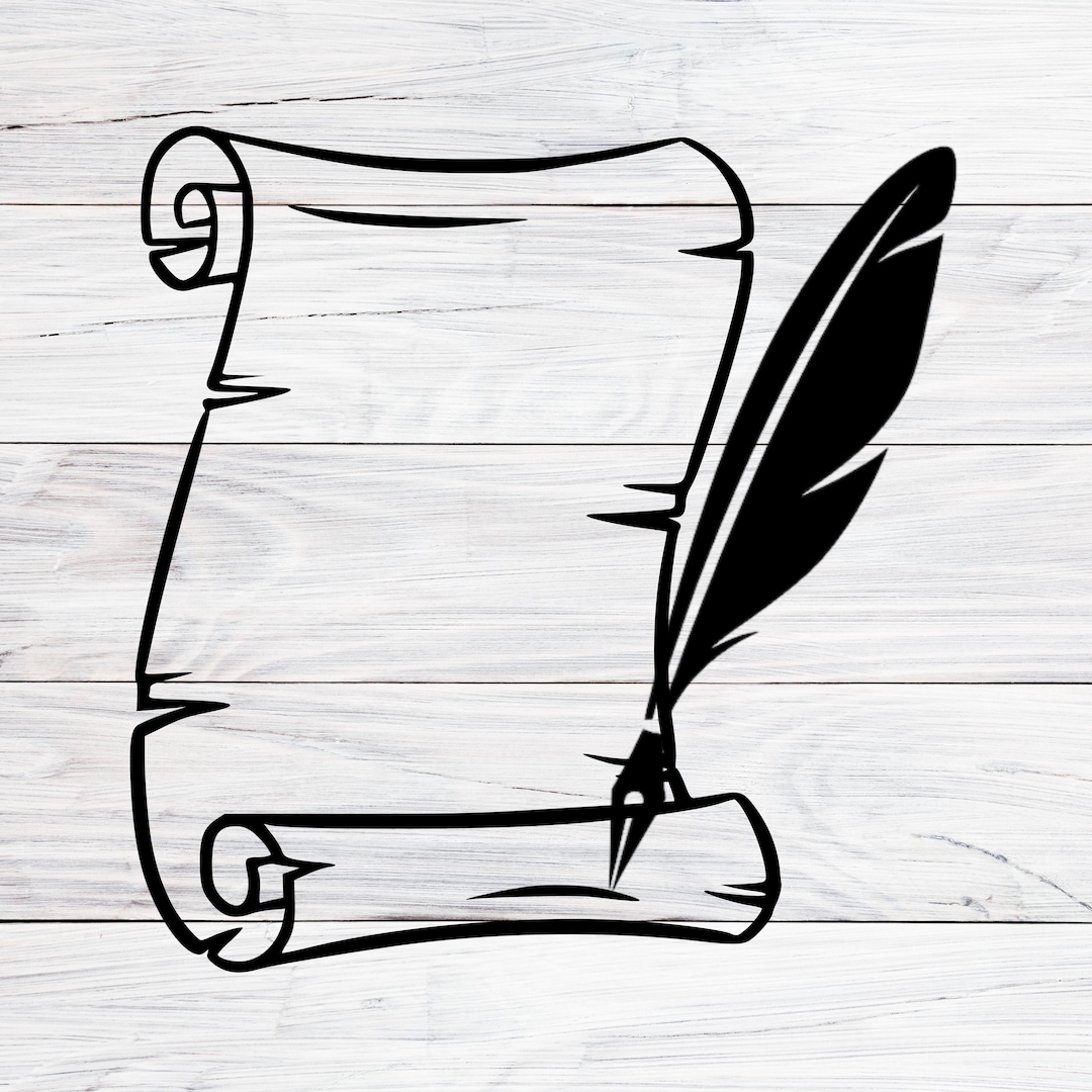 Scroll and Quill Svg, Png, Jpg, Dxf, Scripture Writing Christian Faith ...