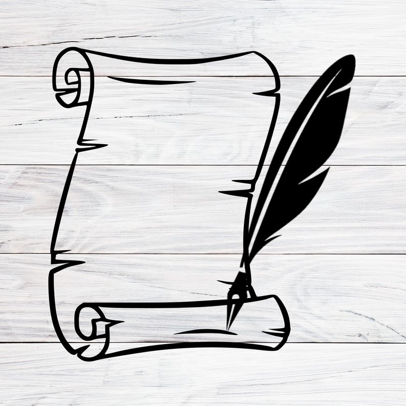 Papyrus With Feather Clipart Design for Cut Machine Svg, Png, Jpg, Dxf ...